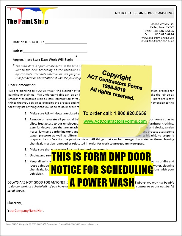 Painting Contractor Forms for Business Operations