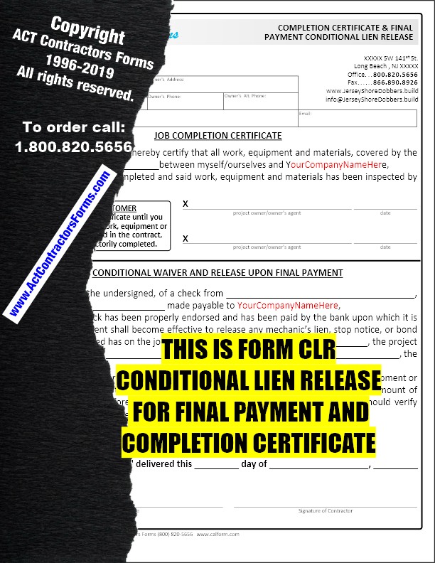 Lien Waiver and Release Forms for Painting Contractors