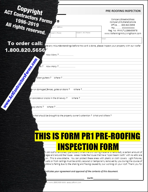 Roofing Contractor Forms for Business Operations