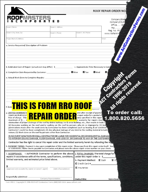 Roofing Contractor Forms for Business Operations