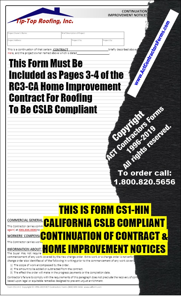 Residential Roofing Contract Forms